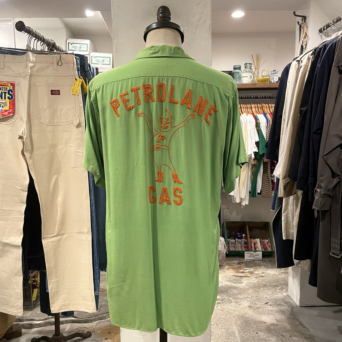 Service Bowling Shirt ヴィンテージボウリングシャツ マチ付き Service Bowling Shirt ヴィンテージボウリングシャツ マチ付き