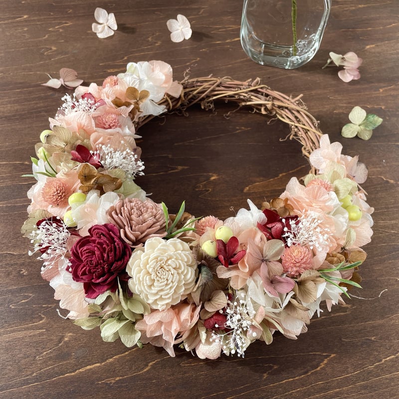 アンティークピンク*ニュアンスカラー*紫陽花とソラローズの アンティークピンク*ニュアンスカラー*紫陽花とソラローズの