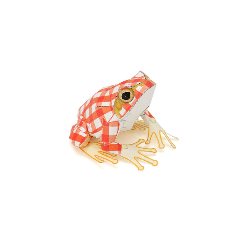 あまがえる(ハガキサイズ):Japanese Tree Frog(紙工作キット あまがえる(ハガキサイズ):Japanese Tree Frog(紙工作キット