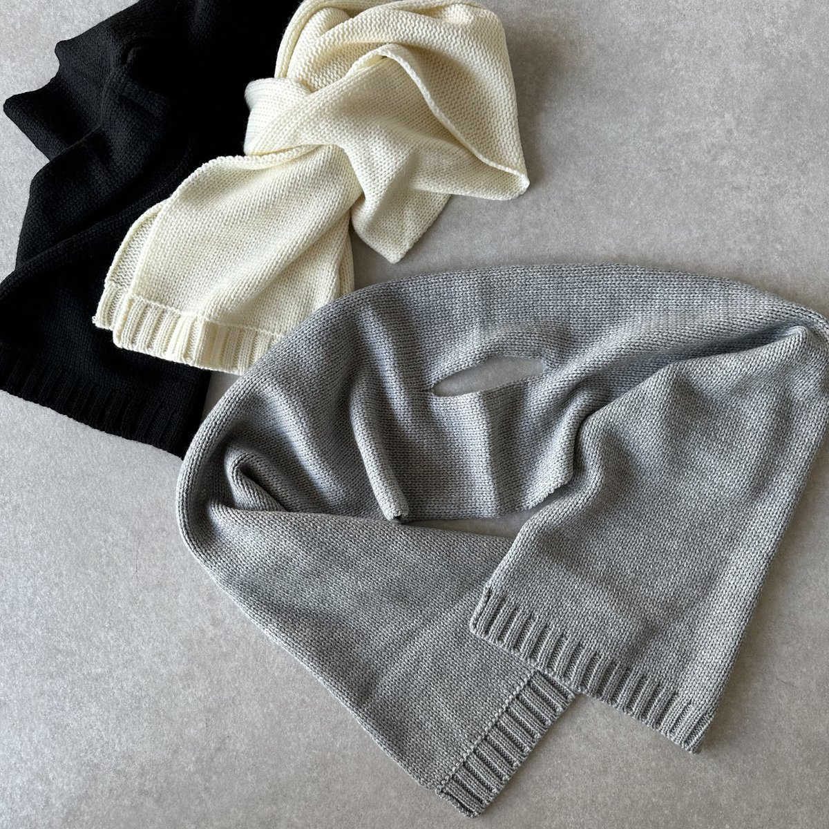knit muffler(gray/black/offwhite) | ok.soon