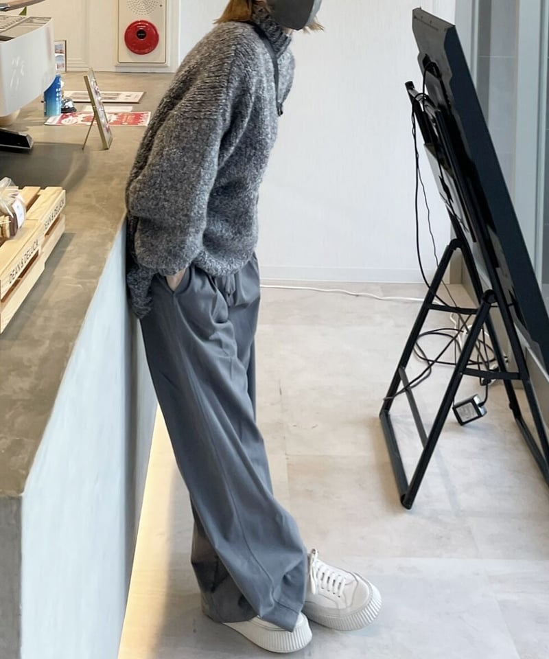 ハイネックミックスニットgray,blue | ok.soon ハイネックミックスニットgray,blue | ok.soon