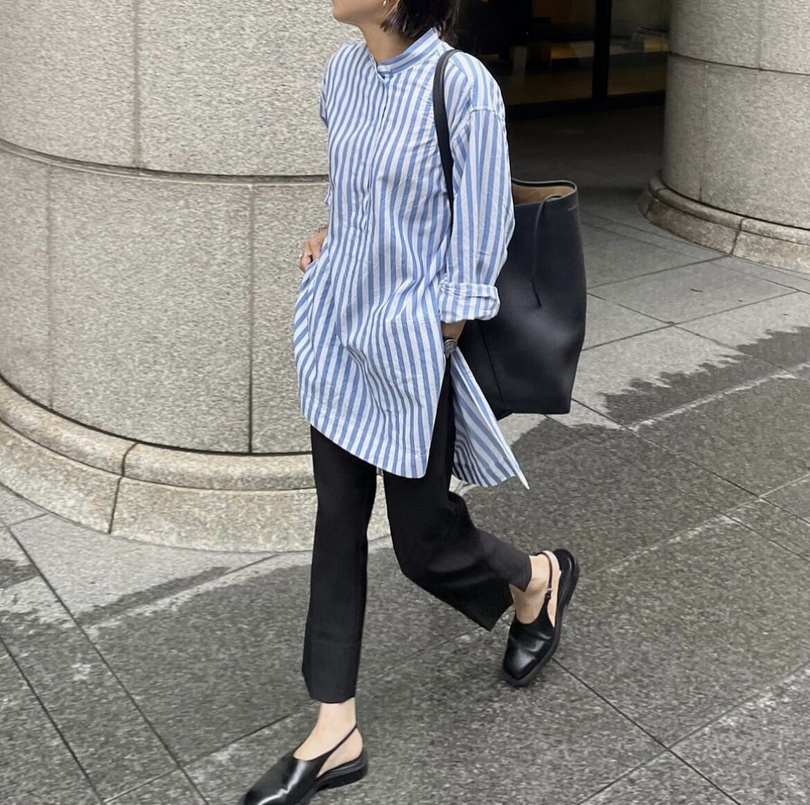 side slit slacks (black) | ok.soon