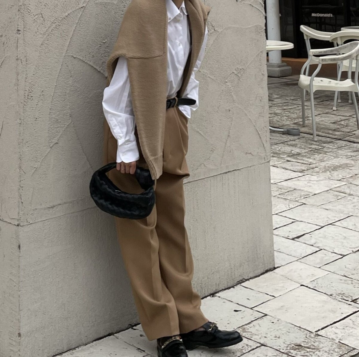 tailored slacks(black/camel) | ok.soon