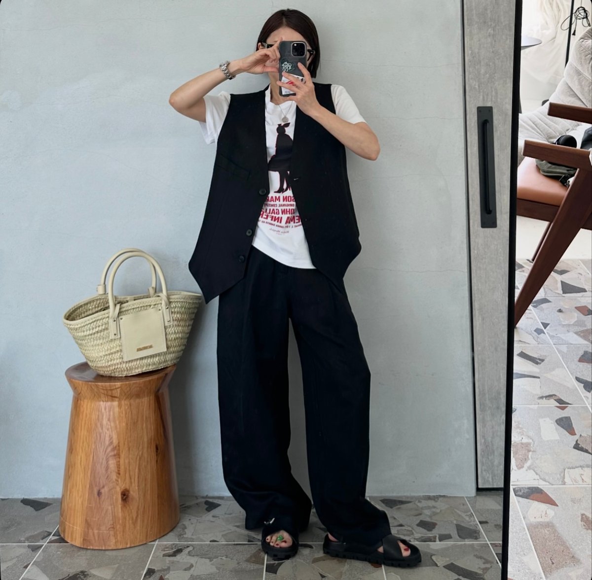 cotton linen vest & slacks | ok.soon