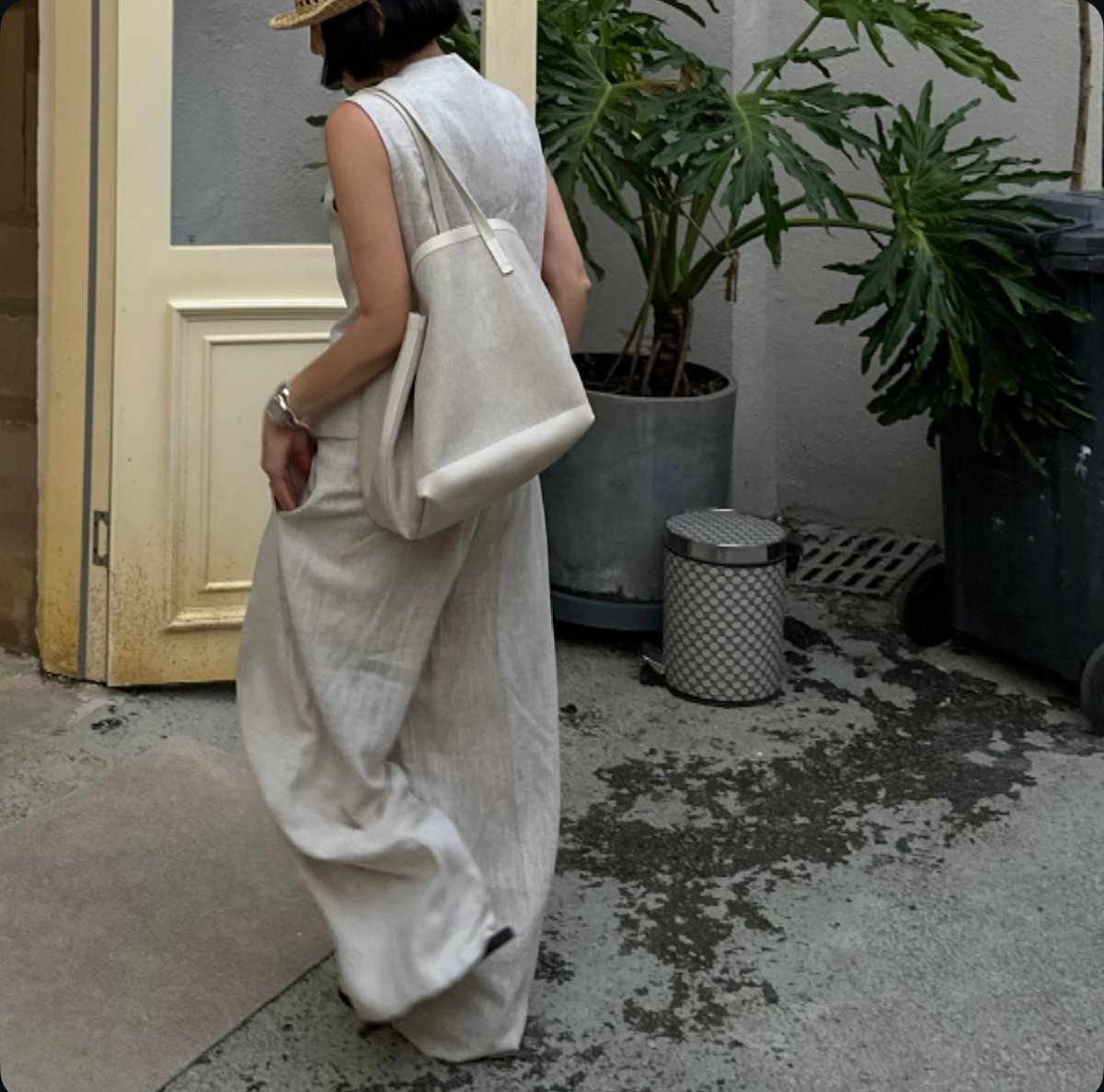 [pre-order]linen vest&slacks setup ecru | ok.soon