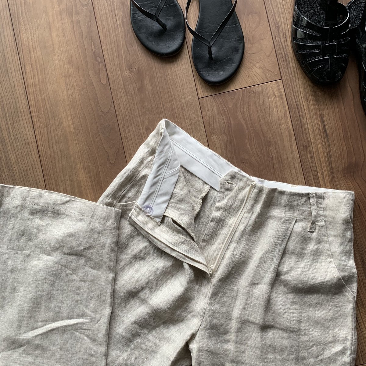 linen herringbone pants ecru | ok.soon linen herringbone pants ecru | ok.soon