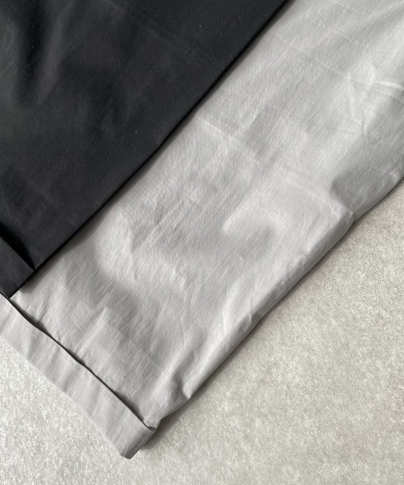 レイヤードコットンナイロンパンツblack,gray | ok.soon レイヤードコットンナイロンパンツblack,gray | ok.soon