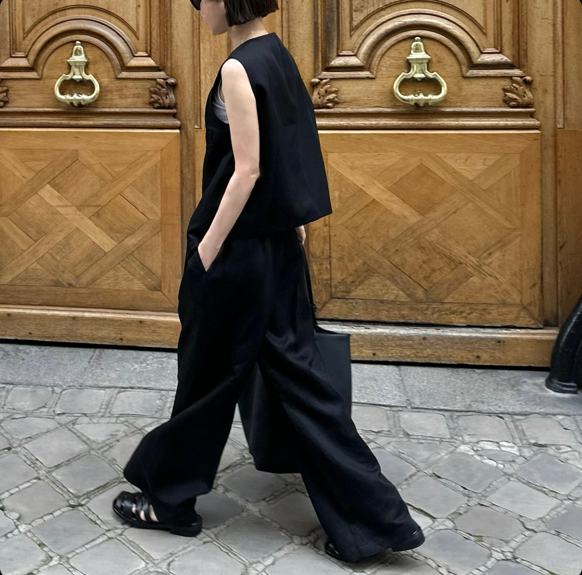 cotton linen vest & slacks | ok.soon