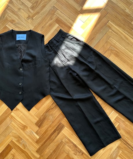 cotton linen vest & slacks | ok.soon