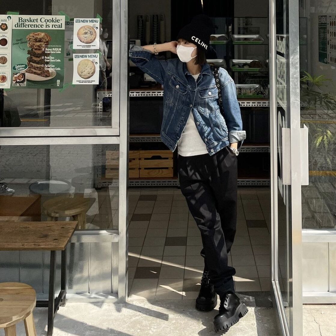ok.soon×dickies 2tuck tapered chino pants (blac...