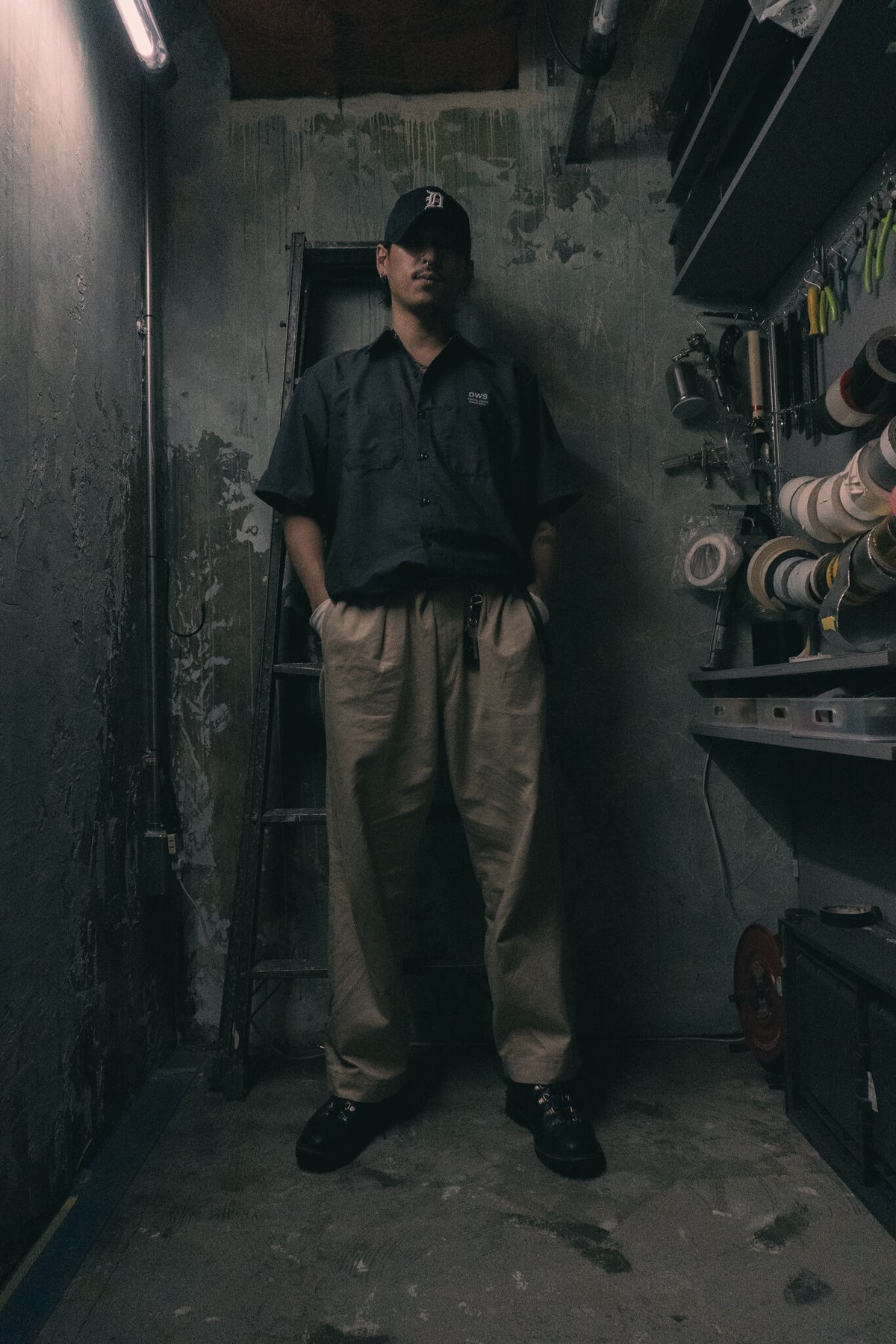 DWS”OLD LOGO”Work Shirt_Charcoal | DWS STORE