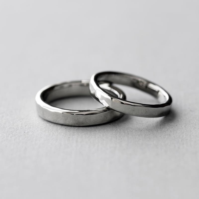 鍛造製法の結婚指輪 【2本セット】| プラチナ950|幅約3.8mm 鍛造製法の結婚指輪 【2本セット】| プラチナ950|幅約3.8mm