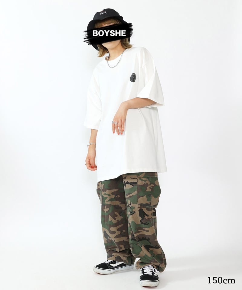 迷彩 ワイドストレート カーゴパンツ【2 color】 | BOYSHE 迷彩 ワイドストレート カーゴパンツ【2 color】 | BOYSHE