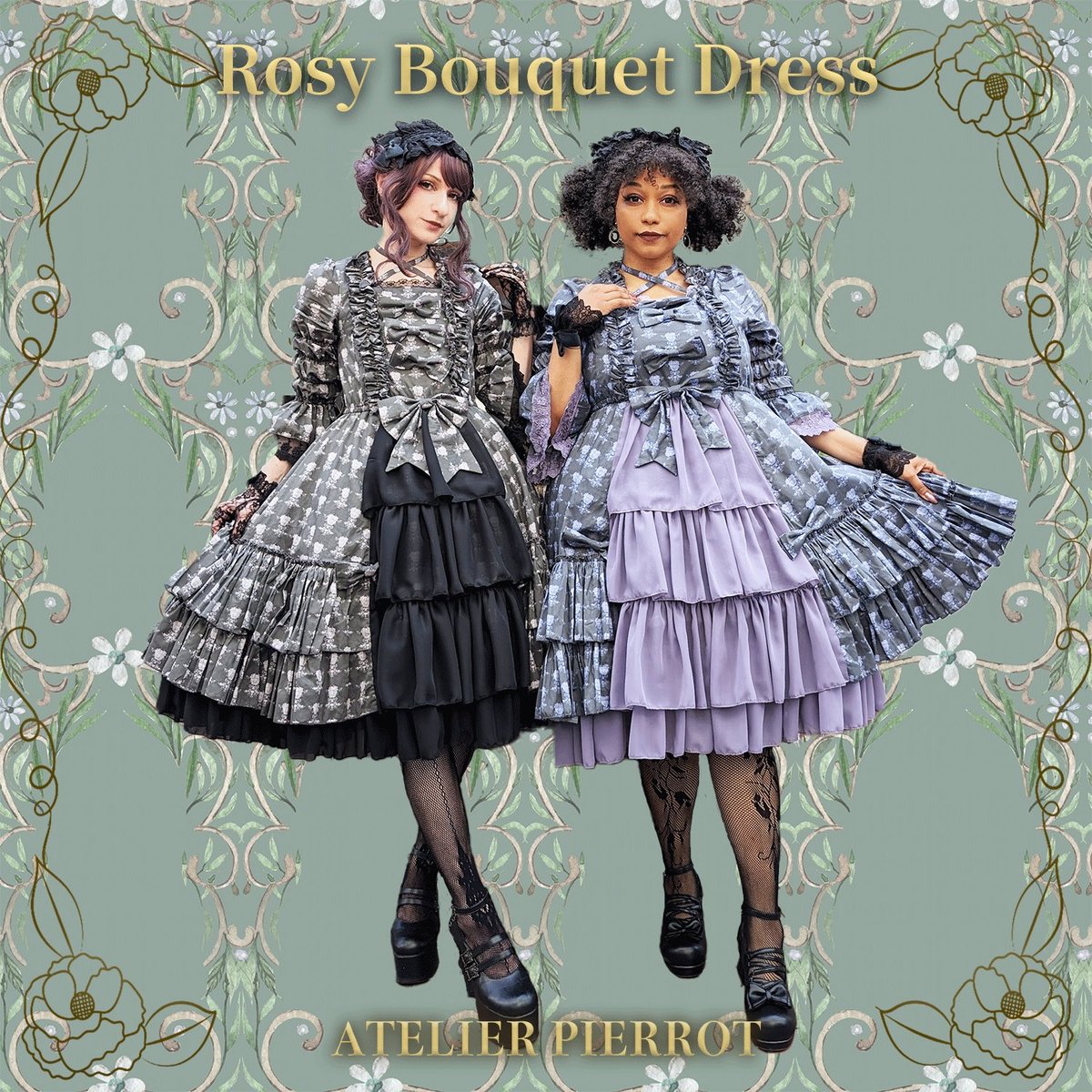 ATELIER-PIERROT】Rosy Bouquet Dress <サイズ2>/TOP3 ATELIER-PIERROT】Rosy Bouquet Dress <サイズ2>/TOP3