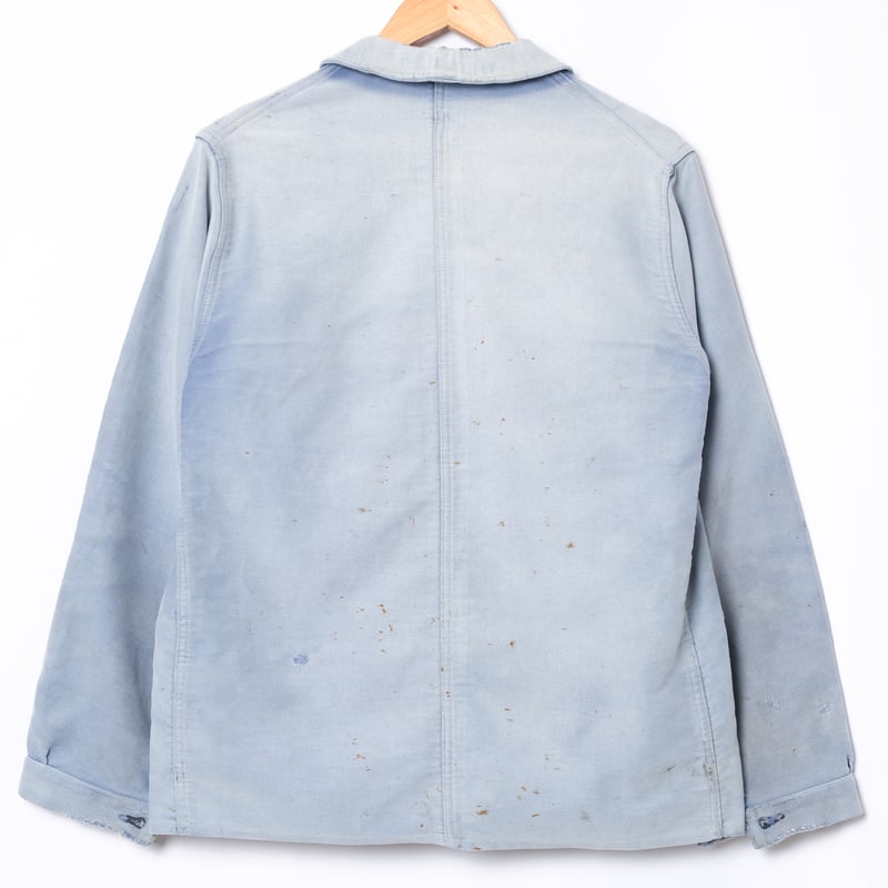 40-50s France Vintage Blue Moleskin Work Jacket 40-50s France Vintage Blue Moleskin Work Jacket