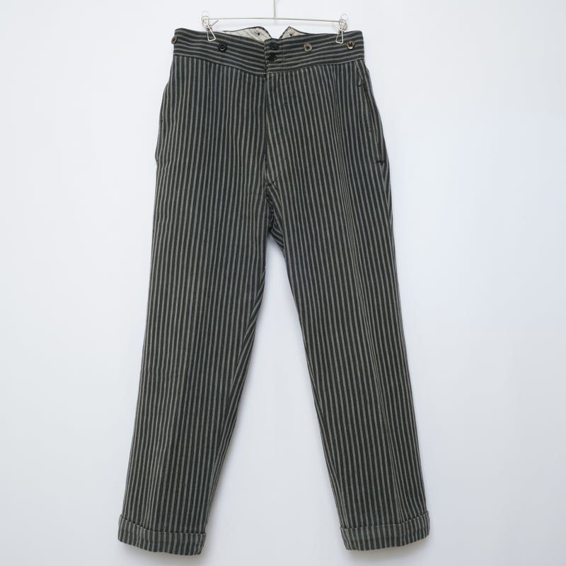 30-40s French Vintage Stripe Wool Trousers | U 30-40s French Vintage Stripe Wool Trousers | U