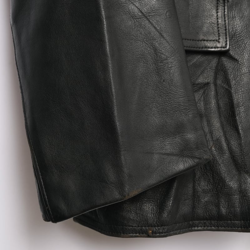 40s-50s France Vintage MTVC Leather Jacket Wool 40s-50s France Vintage MTVC Leather Jacket Wool