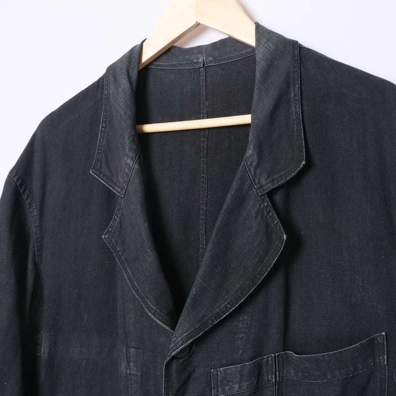 30-40s France Vintage SALACHE Black Linen Maqu 30-40s France Vintage SALACHE Black Linen Maqu