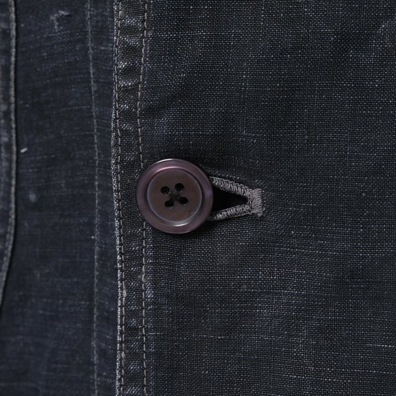 30-40s France Vintage SALACHE Black Linen Maqu 30-40s France Vintage SALACHE Black Linen Maqu