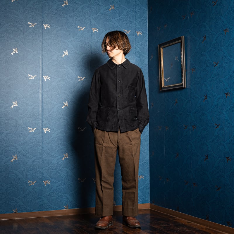 40s France Vintage Black Moleskin Work Jacket 4 40s France Vintage Black Moleskin Work Jacket 4