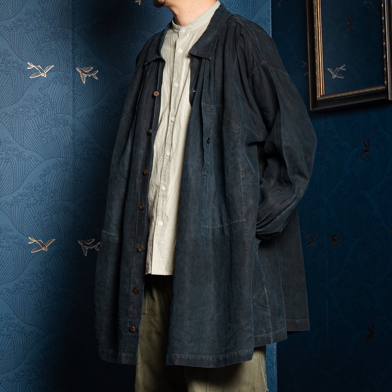 20s France Antique Indigo linen Biaude (Fullop 20s France Antique Indigo linen Biaude (Fullop