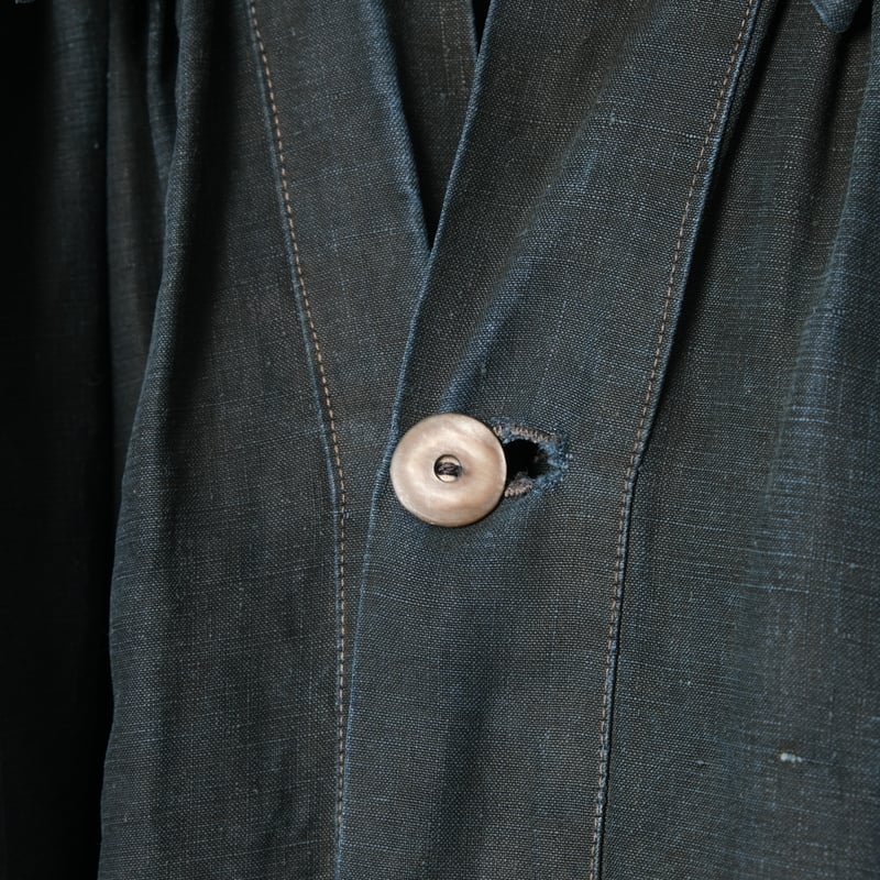20s France Antique Indigo linen Biaude (Fullop 20s France Antique Indigo linen Biaude (Fullop