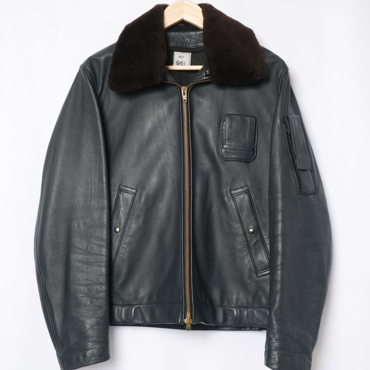 French Army Pilot Leather Jacket (Navy) Size 96 French Army Pilot Leather Jacket (Navy) Size 96