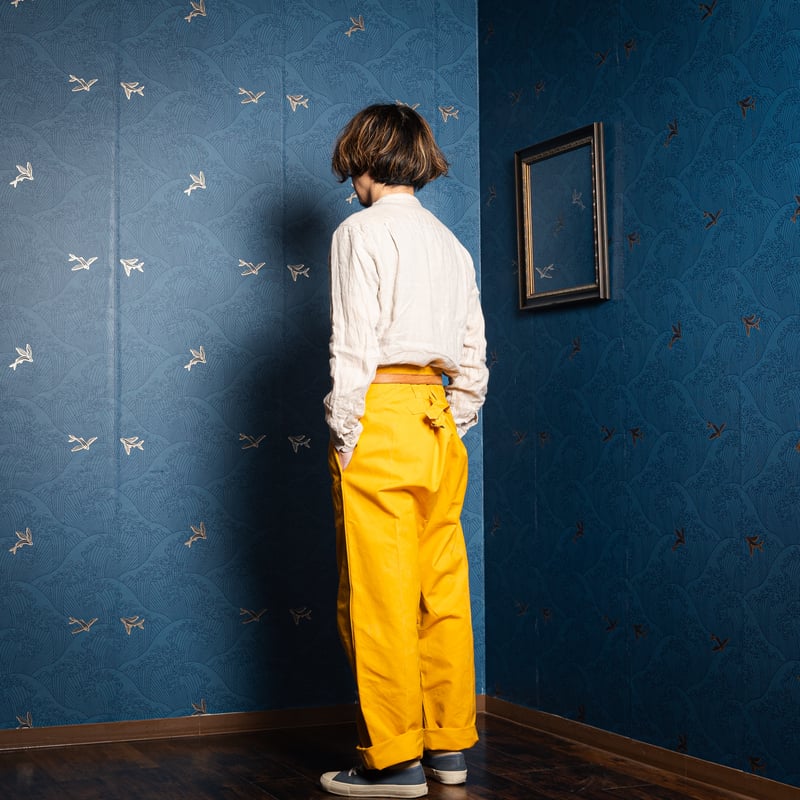 40-50s France Vintage SNCF Yellow Work Trousers 40-50s France Vintage SNCF Yellow Work Trousers