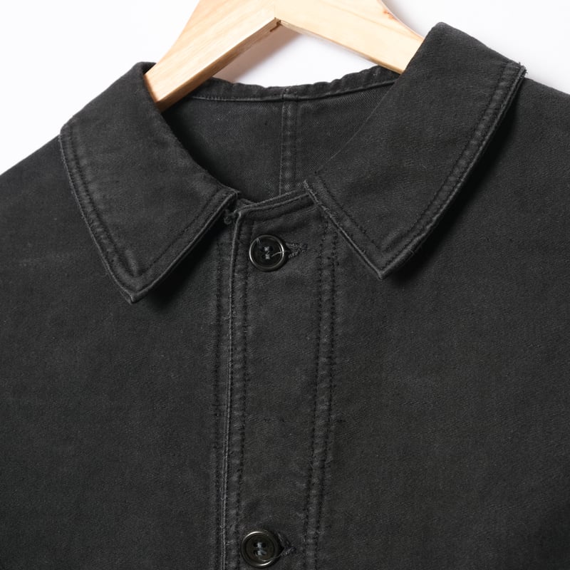 40s France Vintage Black Moleskin Work Jacket 4 40s France Vintage Black Moleskin Work Jacket 4