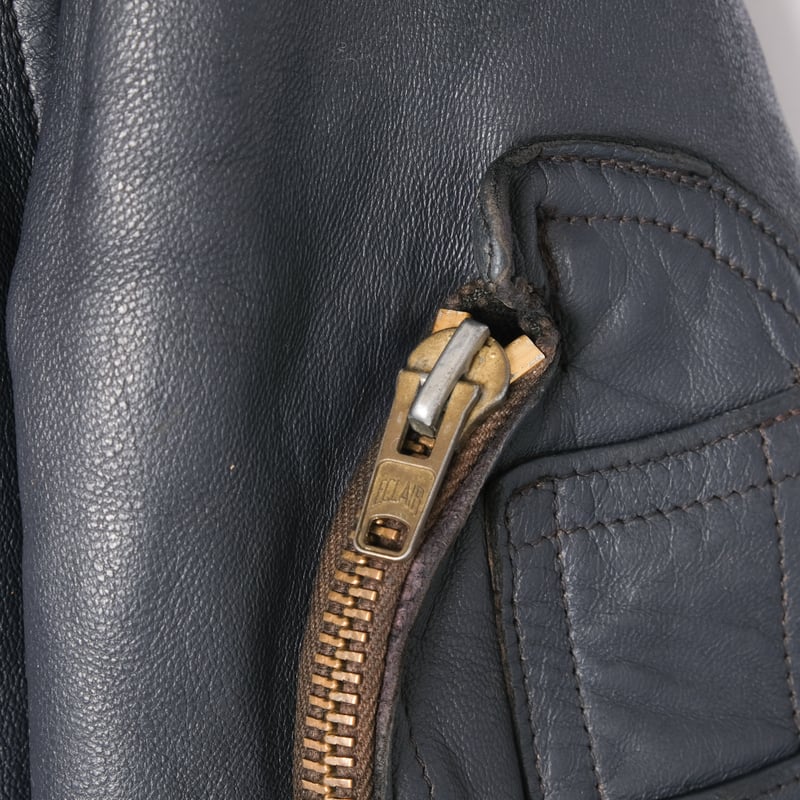French Army Pilot Leather Jacket (Navy) Size96M French Army Pilot Leather Jacket (Navy) Size96M