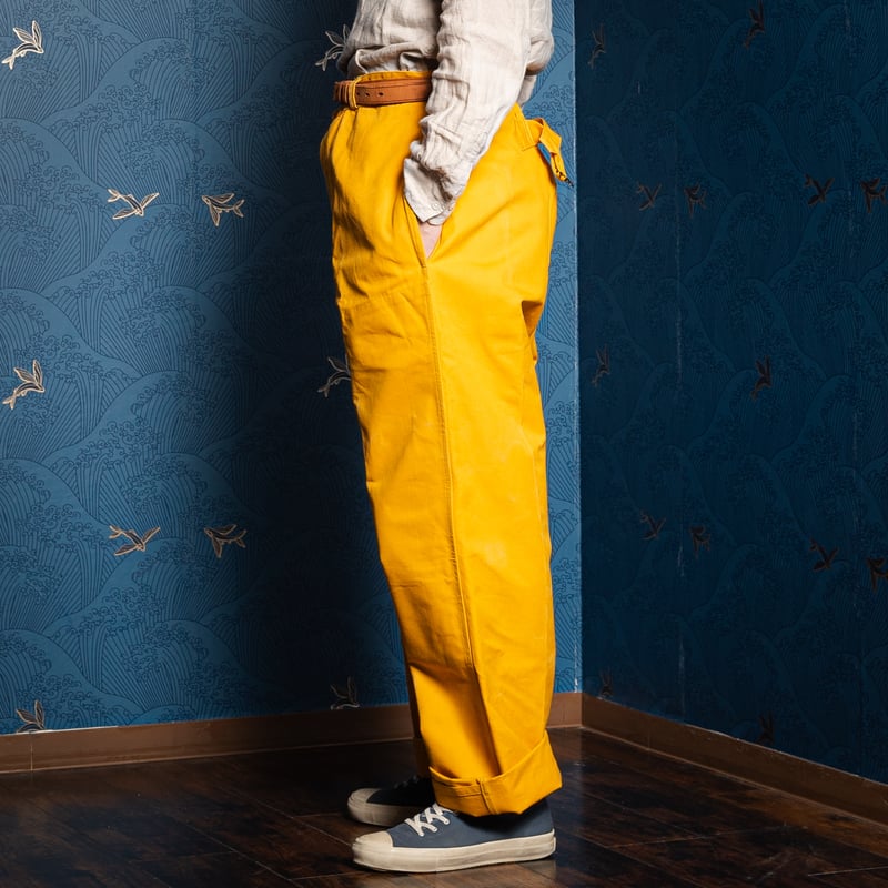 40-50s France Vintage SNCF Yellow Work Trousers 40-50s France Vintage SNCF Yellow Work Trousers