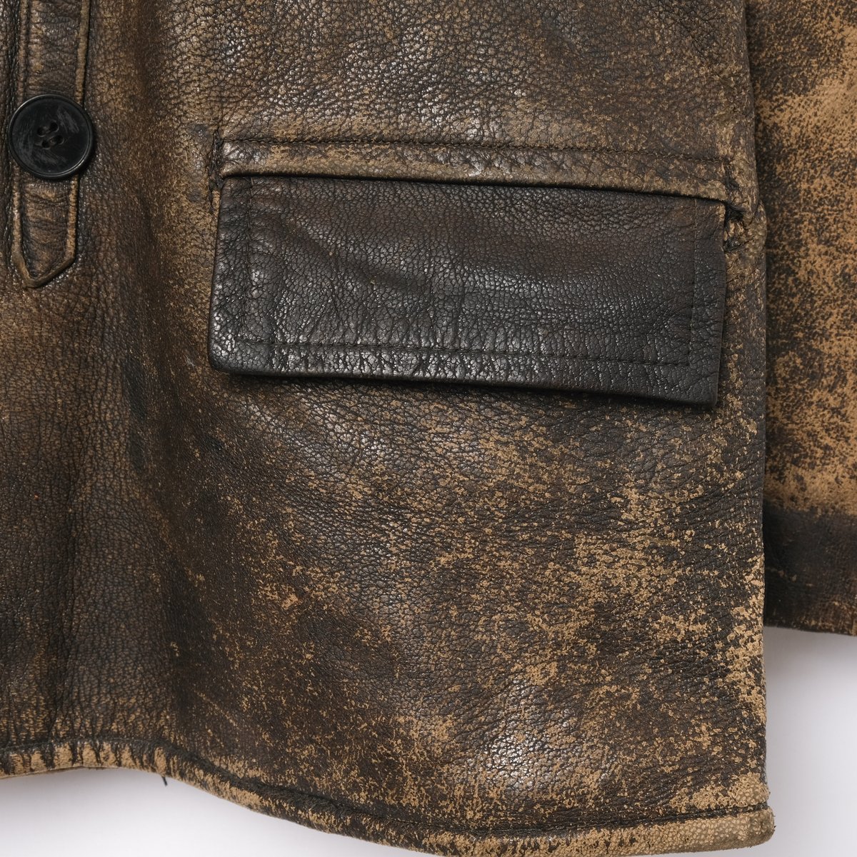 40s Sweden Vintage Double Breasted Leather Jac...