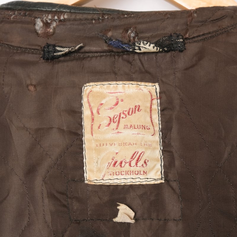 50-60s Sweden Vintage Double breasted Leather J 50-60s Sweden Vintage Double breasted Leather J