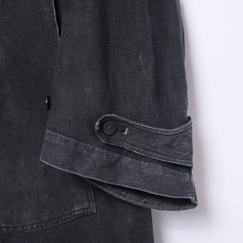30-40s France Vintage SALACHE Black Linen Maqu 30-40s France Vintage SALACHE Black Linen Maqu