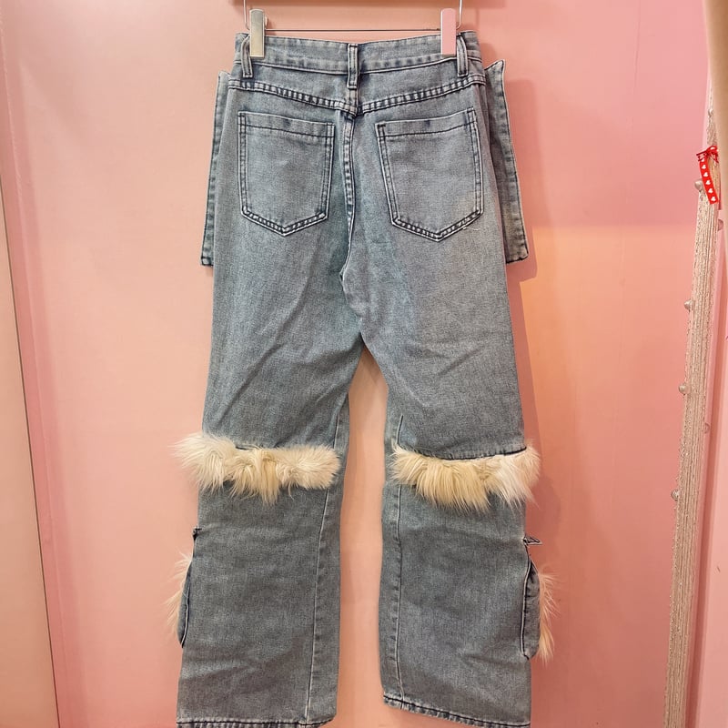 ファーデザインデニムパンツ | Romantic Standard ファーデザインデニムパンツ | Romantic Standard