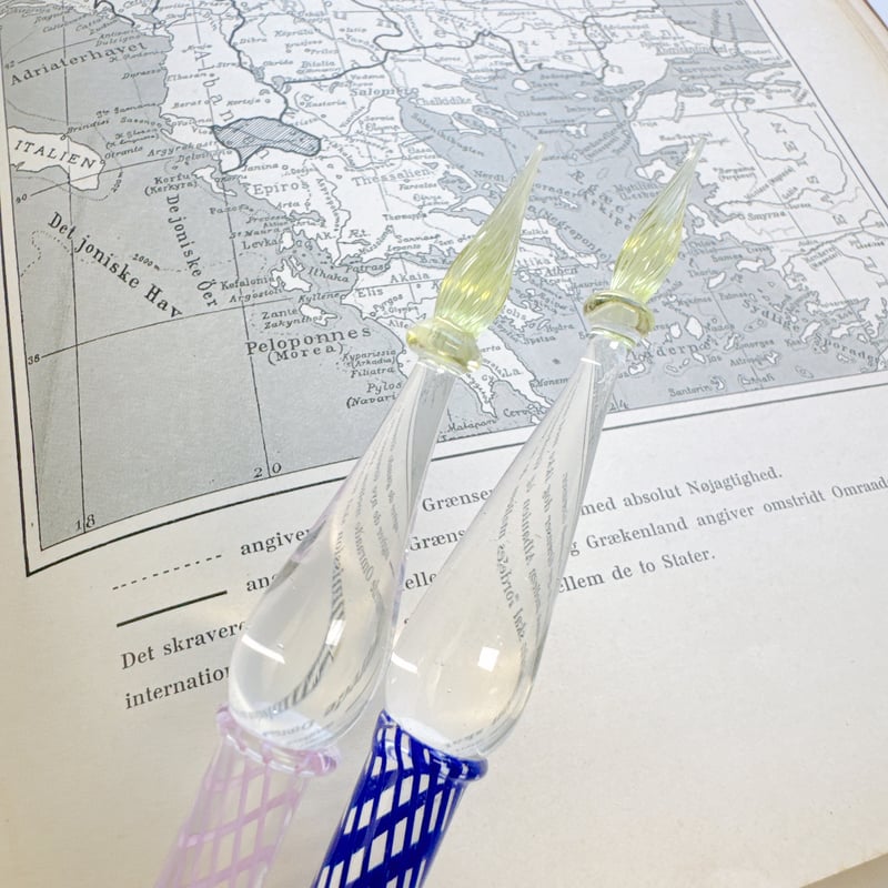 SCACCO Glass Pen チェック柄ムラーノガラスペン ヴェネチア SCACCO Glass Pen チェック柄ムラーノガラスペン ヴェネチア