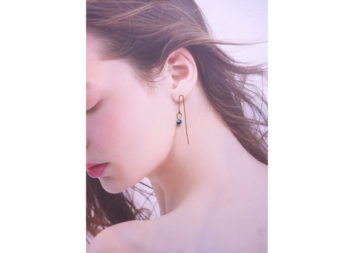 ターコイズ、ラピスラズリ k14gfチェーンピアス | zuro jewelry ターコイズ、ラピスラズリ k14gfチェーンピアス | zuro jewelry