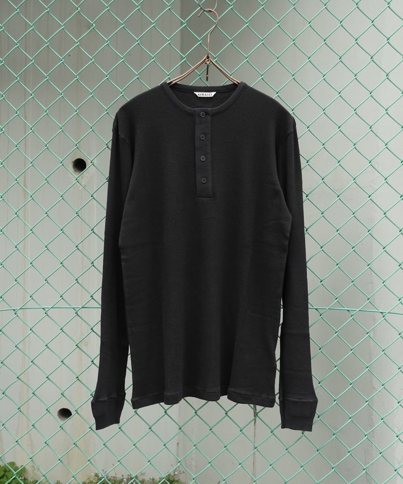 AURALEE(MENS) / ORGANIC SOFT RIB HENLY NECK P/O AURALEE(MENS) / ORGANIC SOFT RIB HENLY NECK P/O
