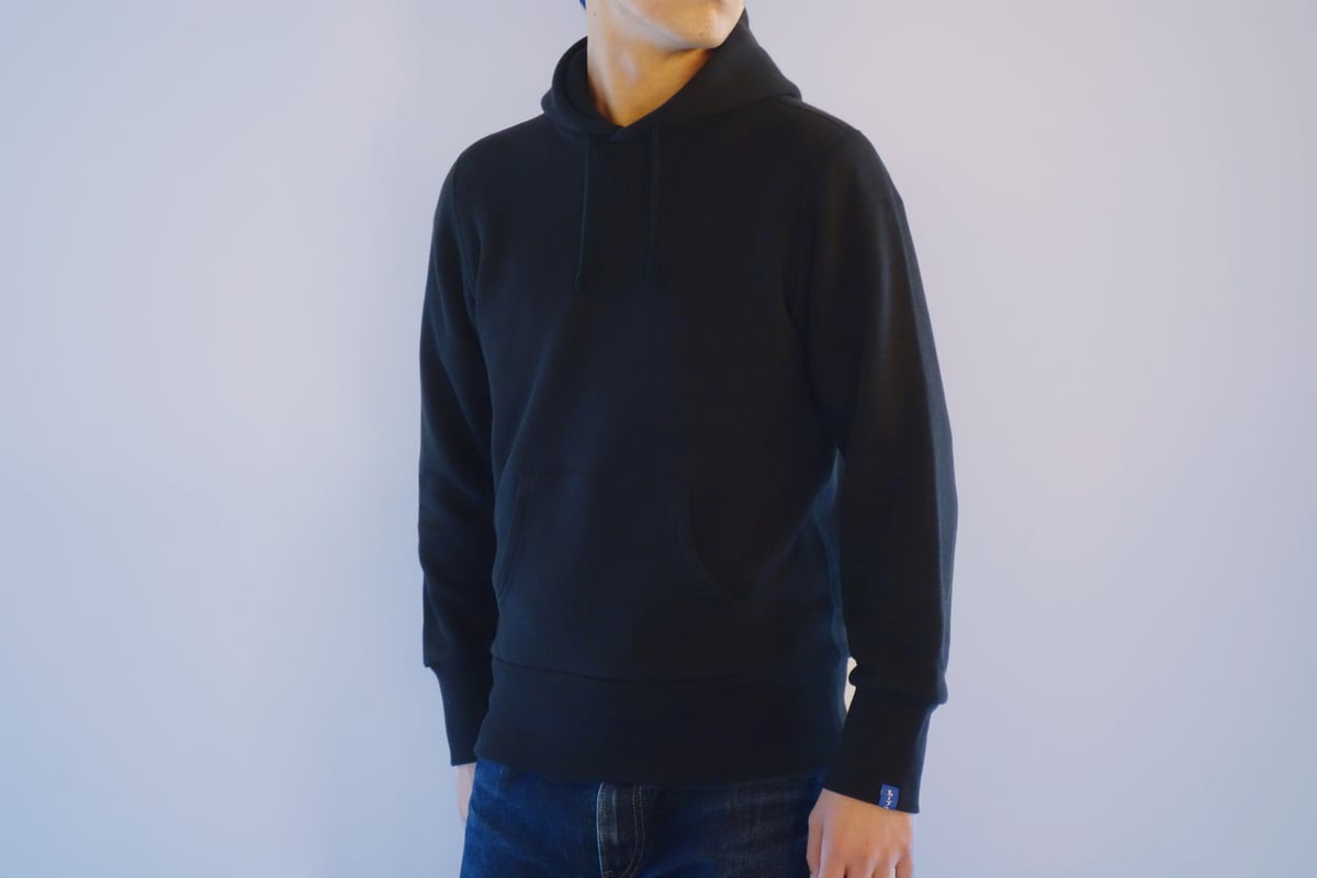 LW264 吊り編みプルオーバーフーディ ブラック | LOOPWHEELER OFFICIA...