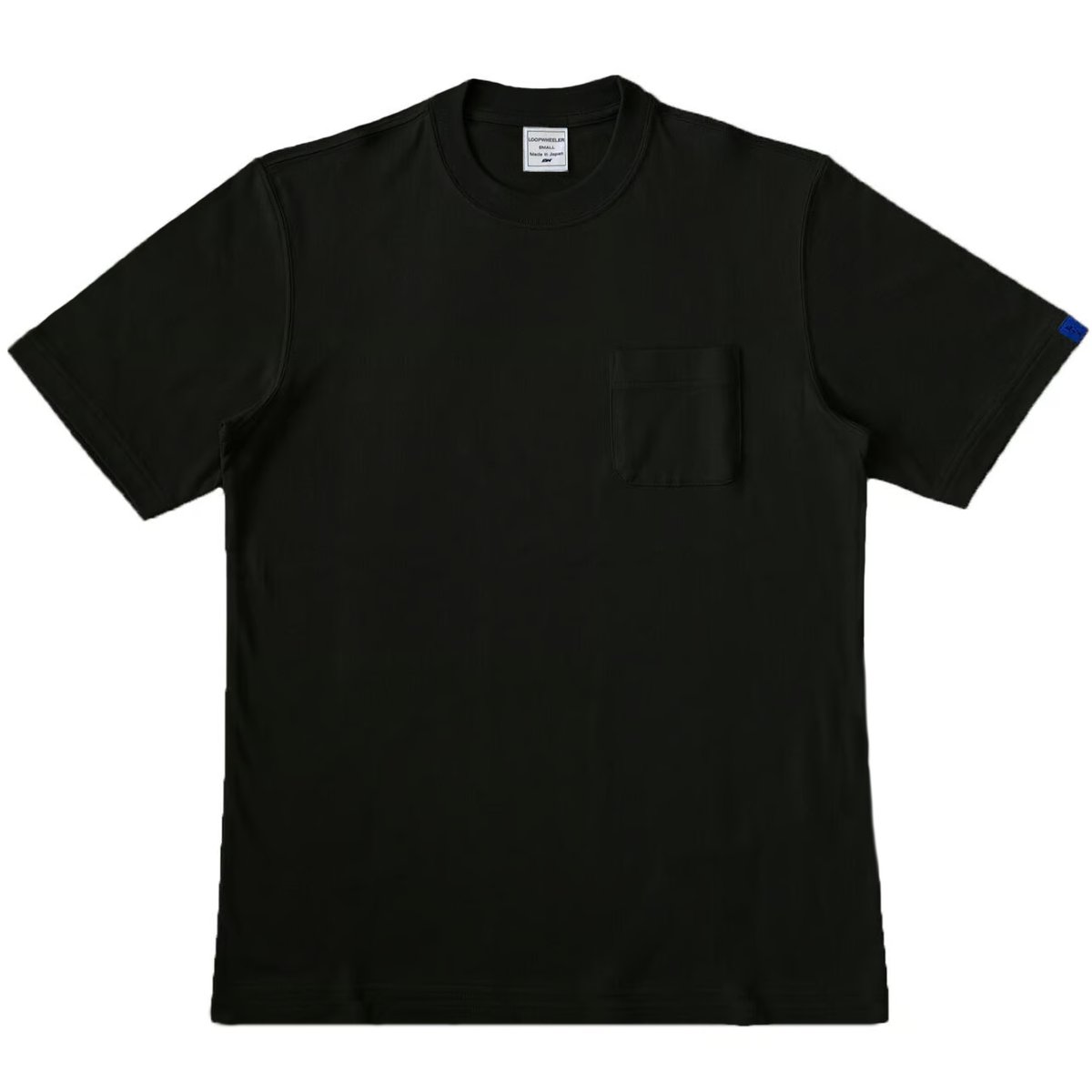 LW56 ミドルウェイト吊り天竺 クルーネックポケットTシャツ ブラック | LOOPWHEE...