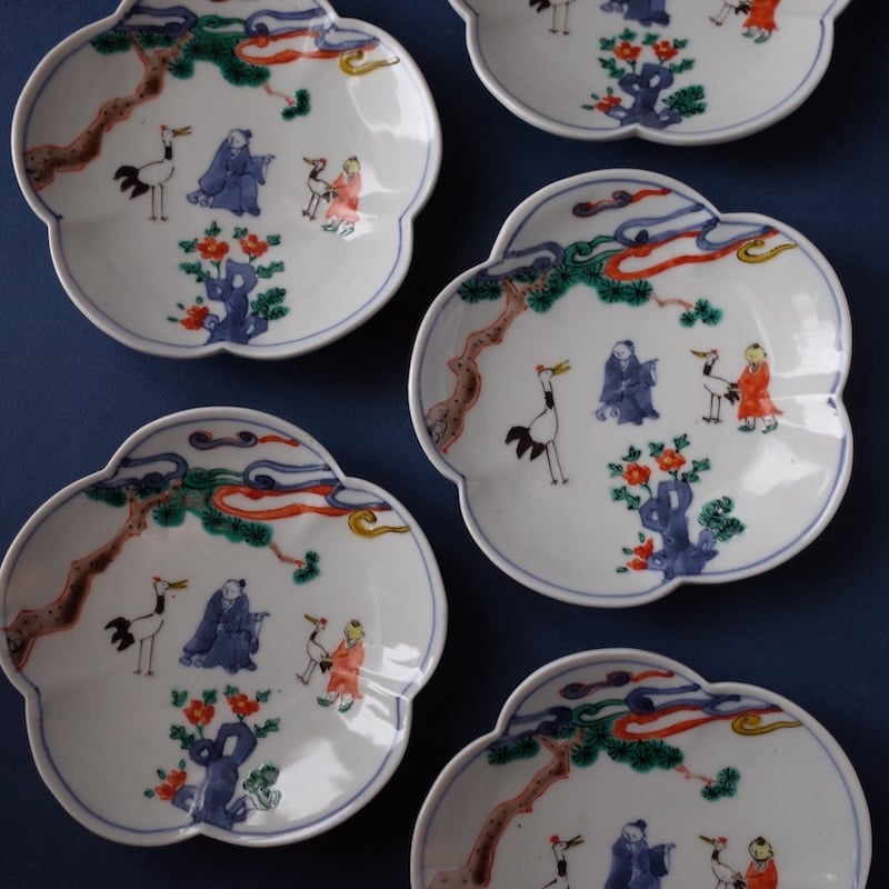 工房あめつち/Kobo Ametsuchi「色絵 梅型小皿 高士図(お一人様 工房あめつち/Kobo Ametsuchi「色絵 梅型小皿 高士図(お一人様