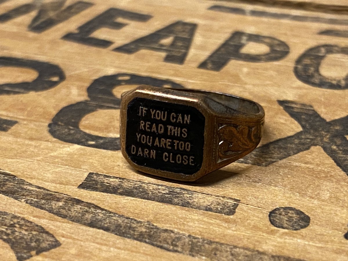 Circa 1940s Comical Motto Ring Size:16号 | mag...