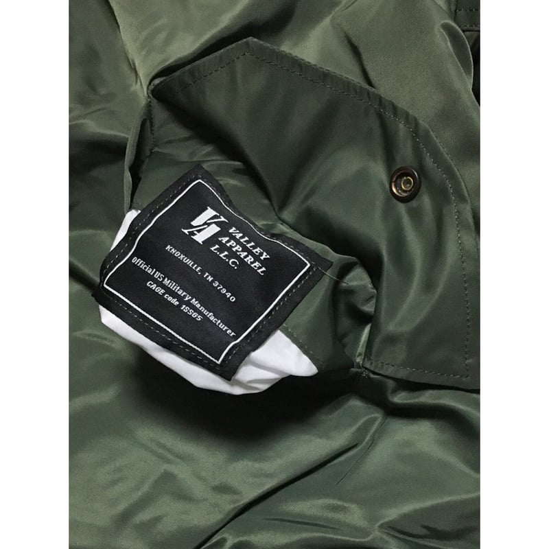 VALLEY APPAREL バレイアパレル MA-1 オリーブ MADE in USA | VALLEY APPAREL バレイアパレル MA-1 オリーブ MADE in USA |