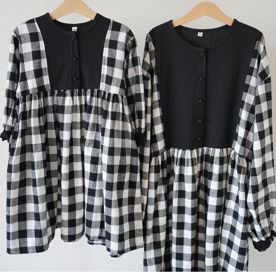 niko two-tone check dress "ママサイズ” (2565) | ni...
