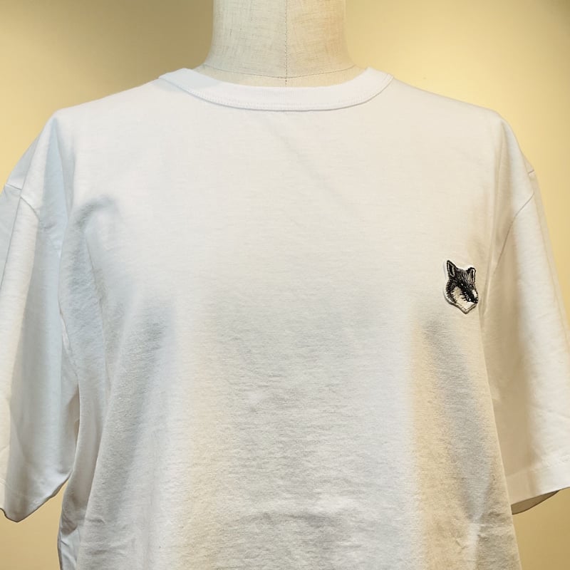 MAISON KITSUNE グレーフォックスヘッドパッチクラシックTシャツ MAISON KITSUNE グレーフォックスヘッドパッチクラシックTシャツ