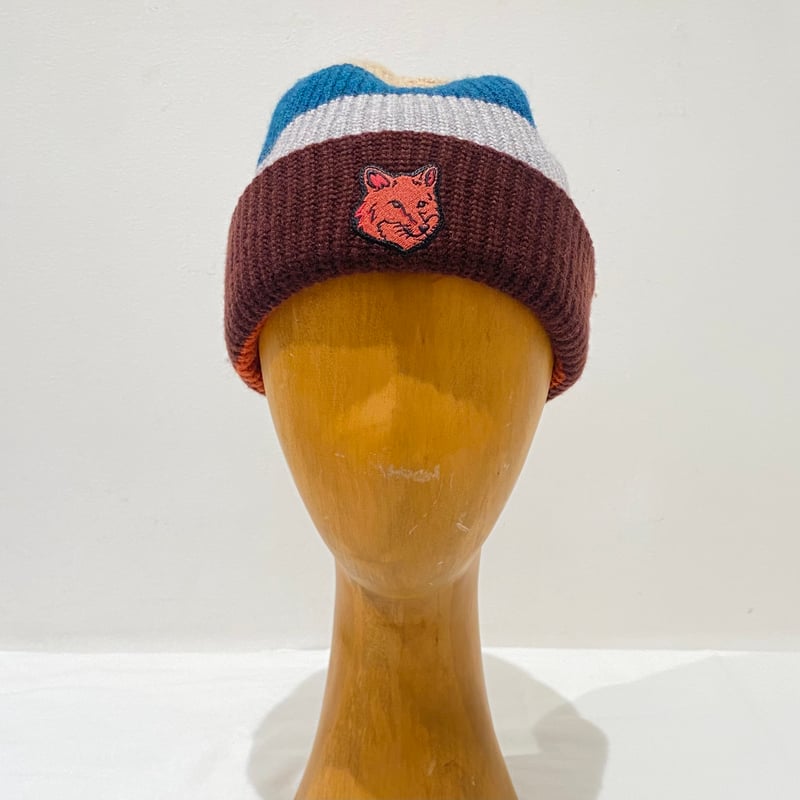 MAISON KITSUNE ボールドフォックスヘッドパッチストライプド MAISON KITSUNE ボールドフォックスヘッドパッチストライプド