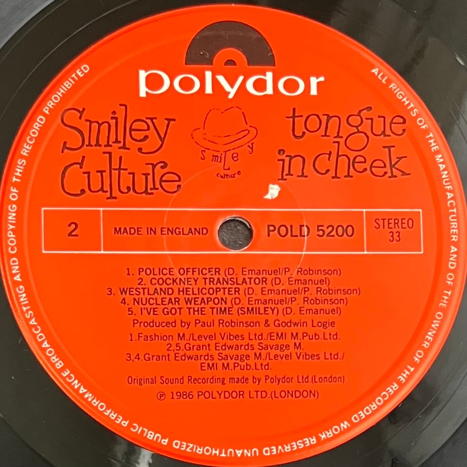 Smiley Culture - Tongue In Cheek [LP][Polydor]