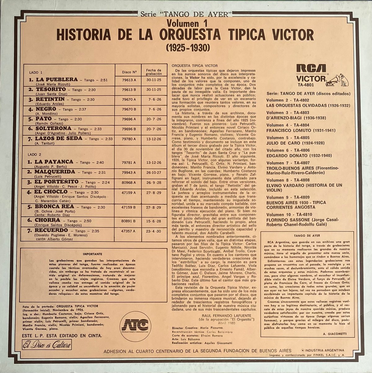 Orquesta Tipica Victor - Historia De La Orquest...