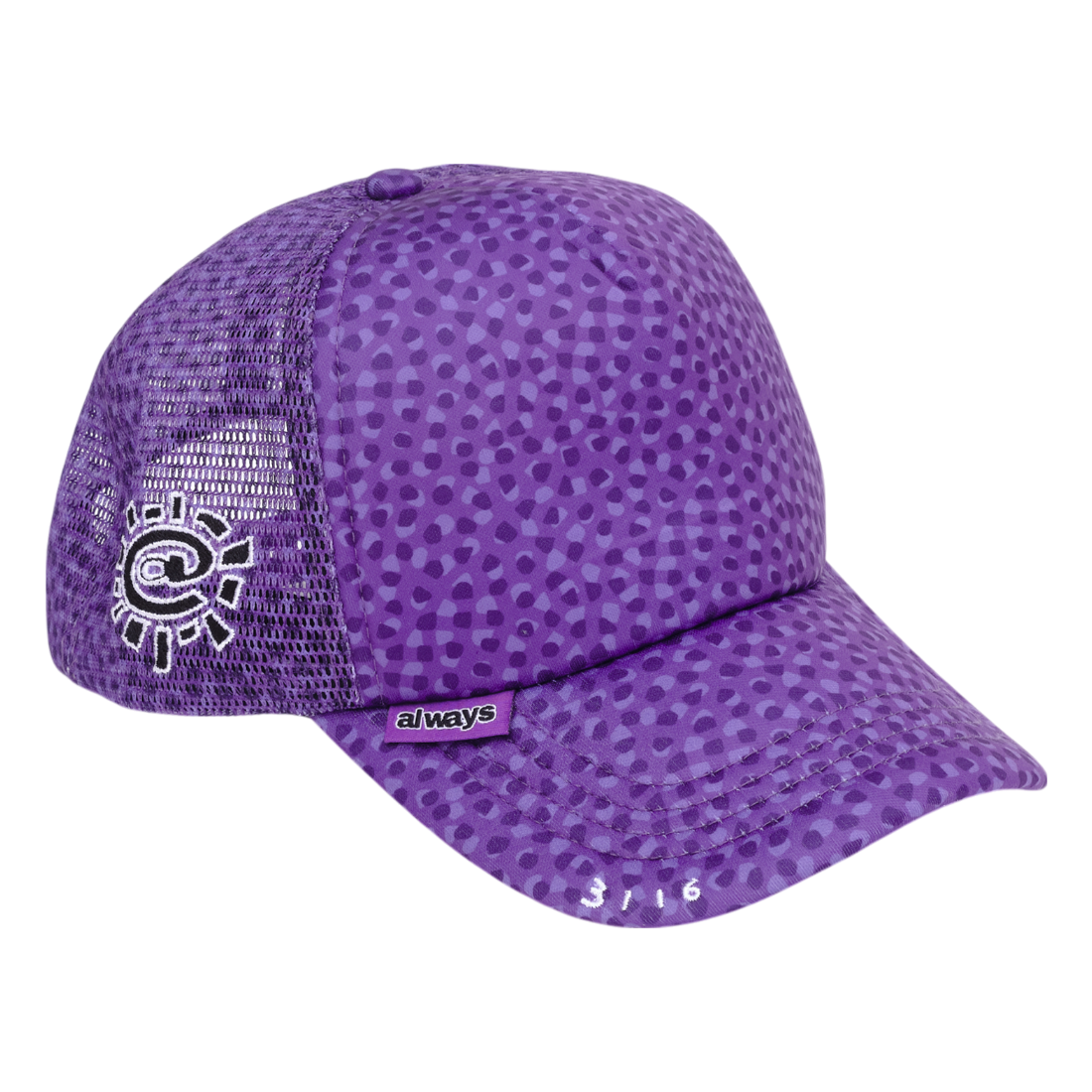 ADWYSD CORAL PATTERN TRUCKER CAP PURPLE | LAUG
