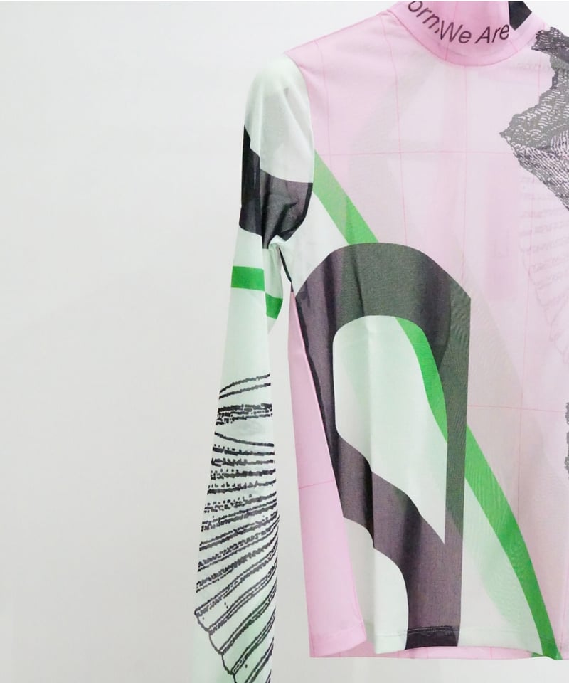 YOHEI OHNO】Graphic mesh top PINK | abundantism YOHEI OHNO】Graphic mesh top PINK | abundantism